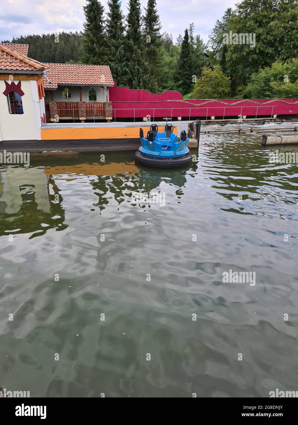 Exciting ride on the raging river of a wild water ride Stock Photo - Alamy