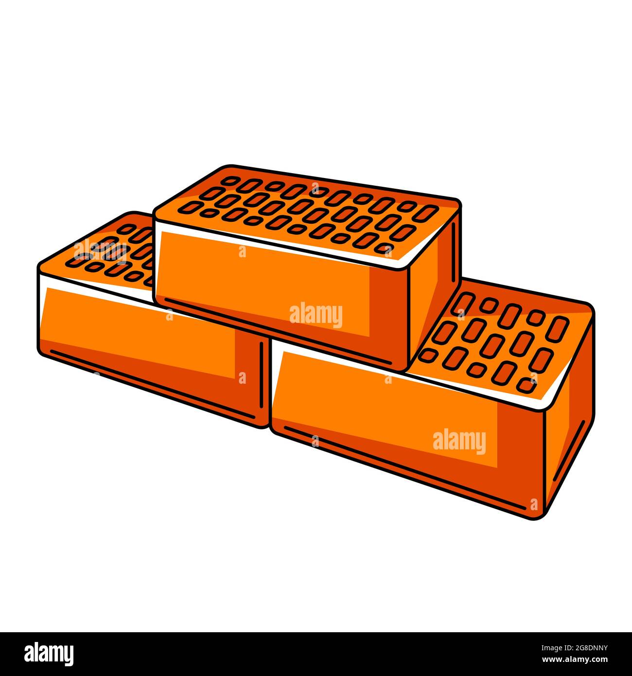 Illustration of bricks stack. Housing construction item. Industrial ...