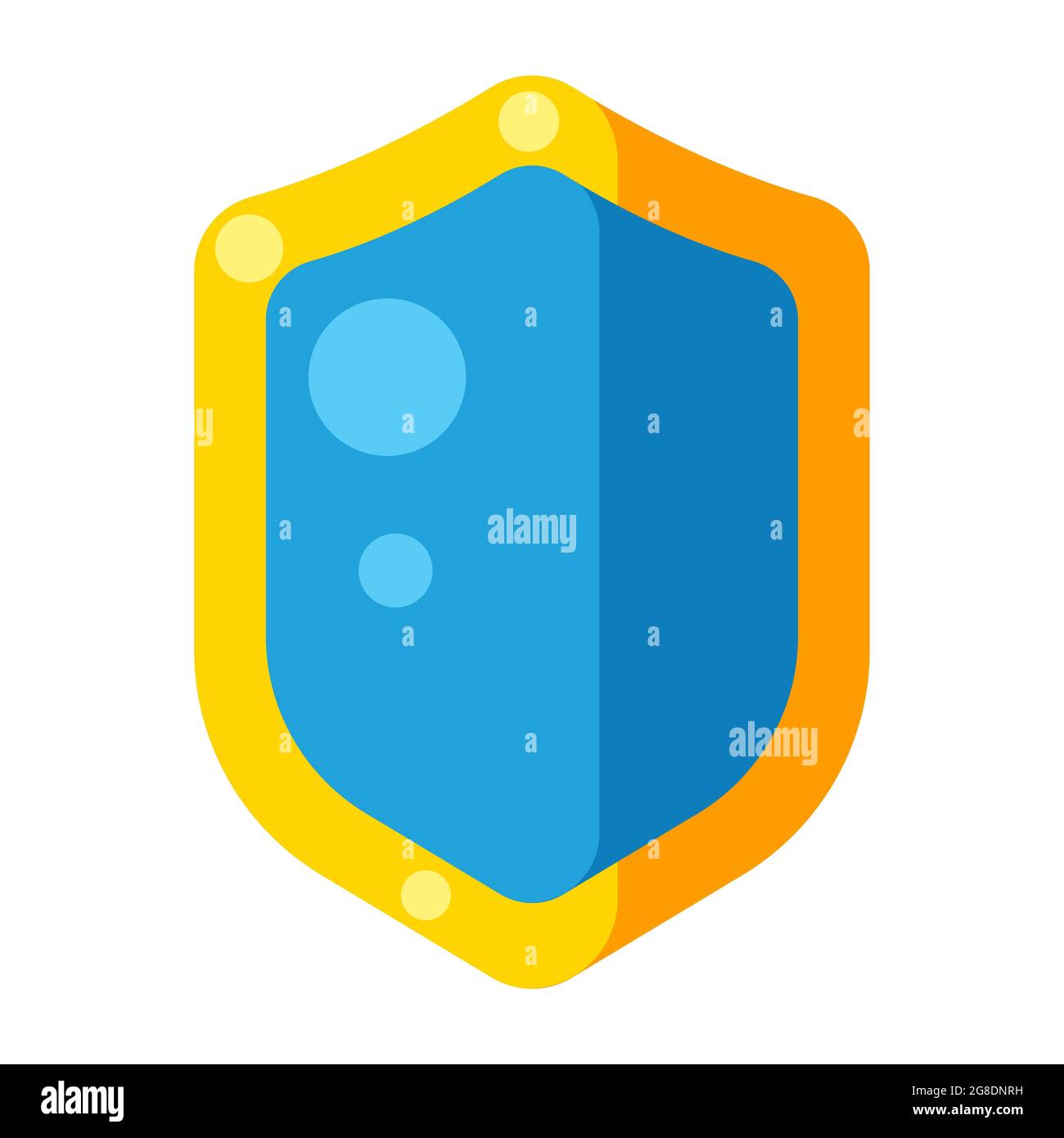 Illustration of shield. Cartoon stylized item. Icon on white background ...