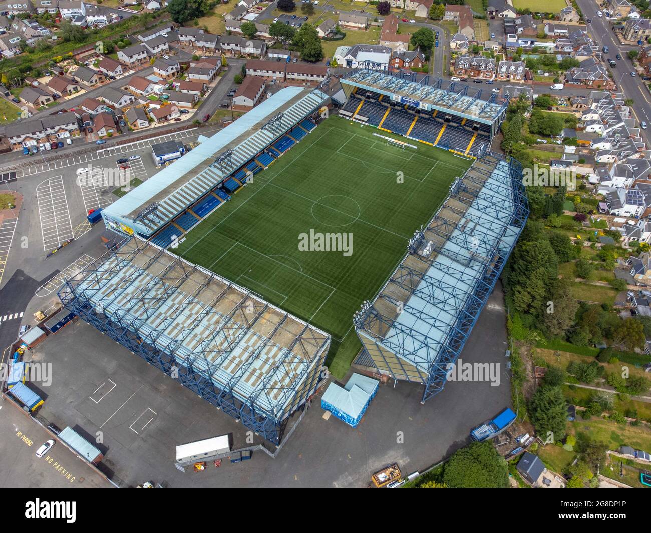 Rugby Park. The home of Kilmarnock FC since 1899. As seen from the air ...