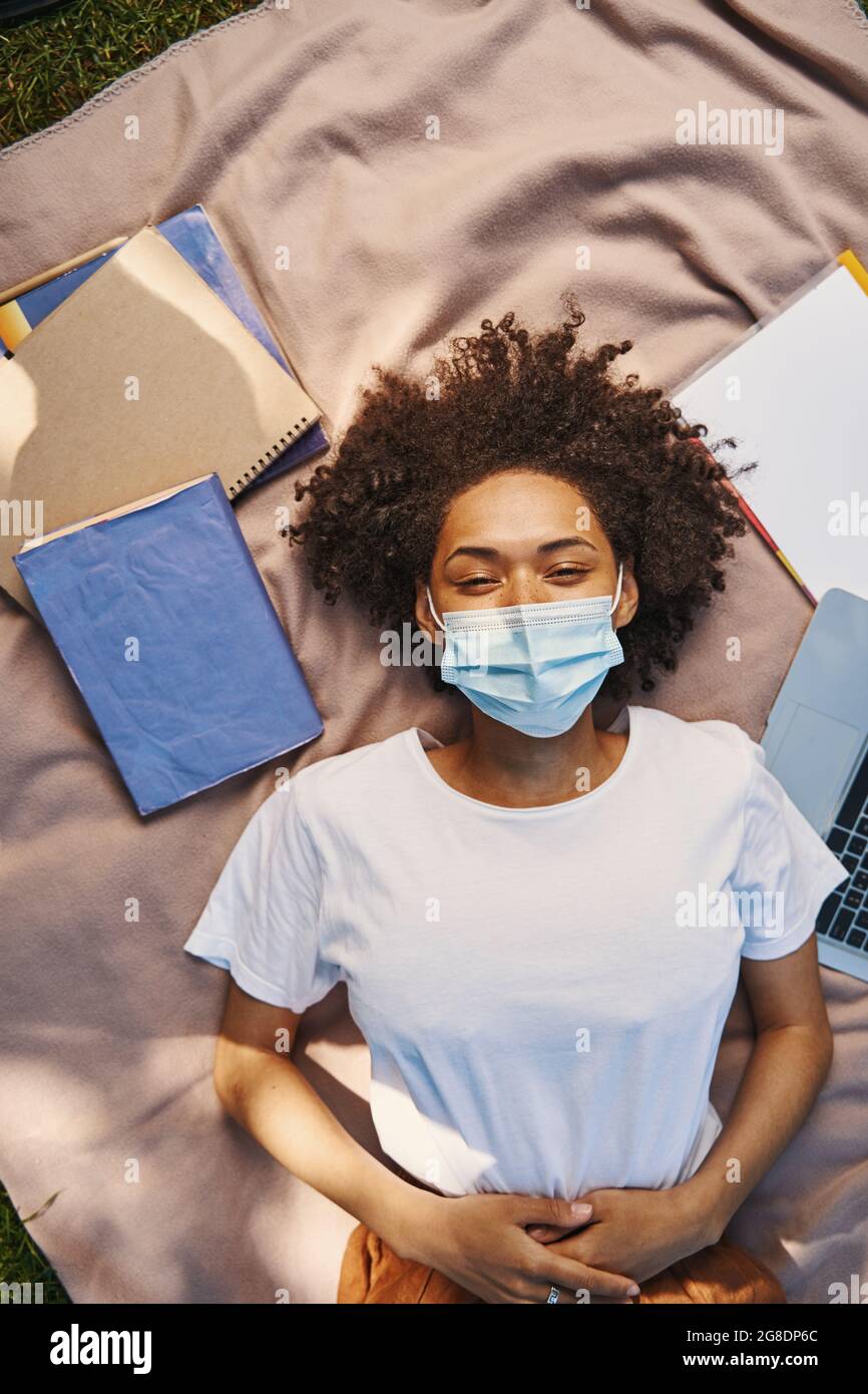 Student getting rest from longtime exhausting studying Stock Photo - Alamy