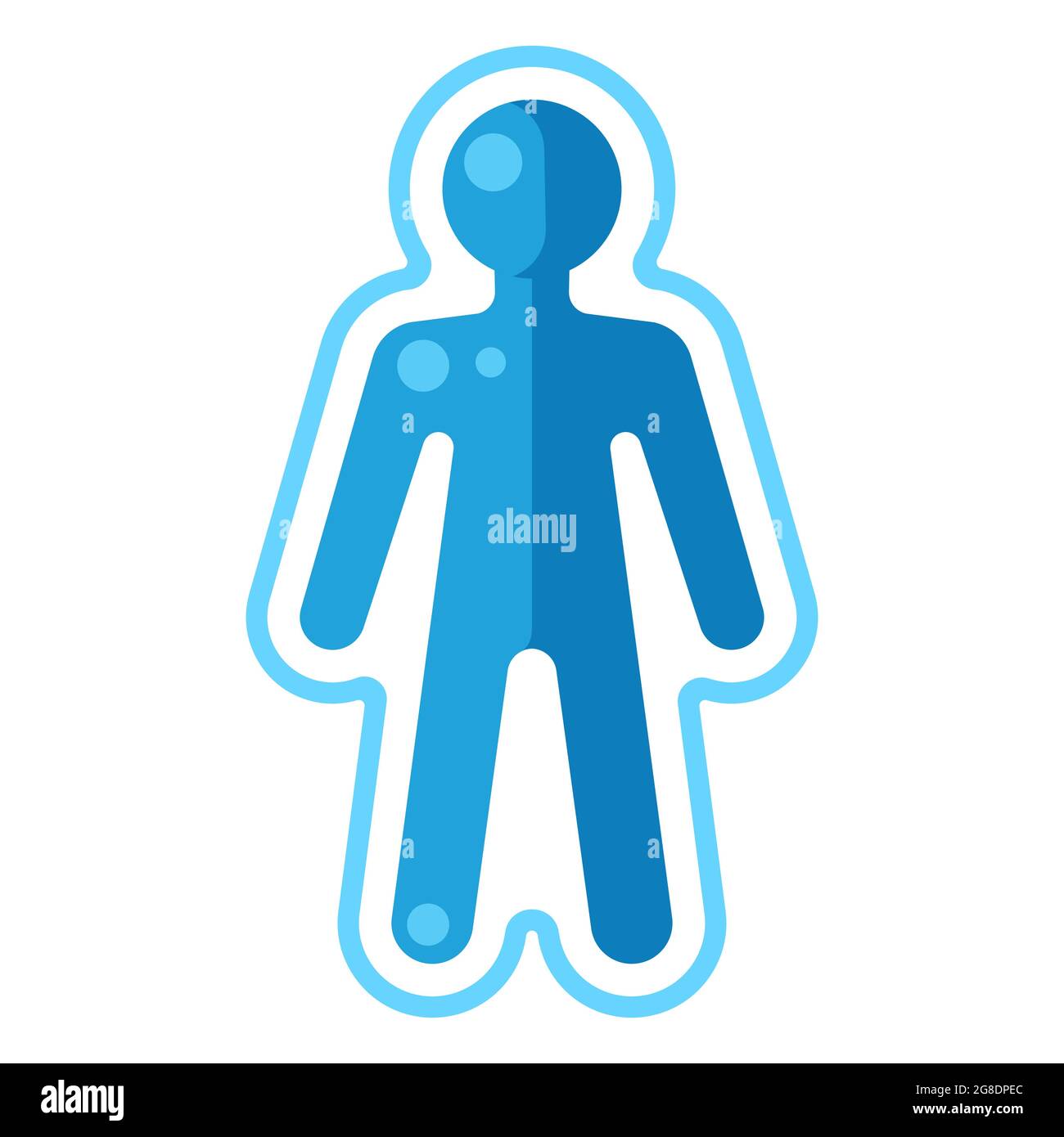 Illustration of human figure protection. Cartoon stylized item. Icon on ...