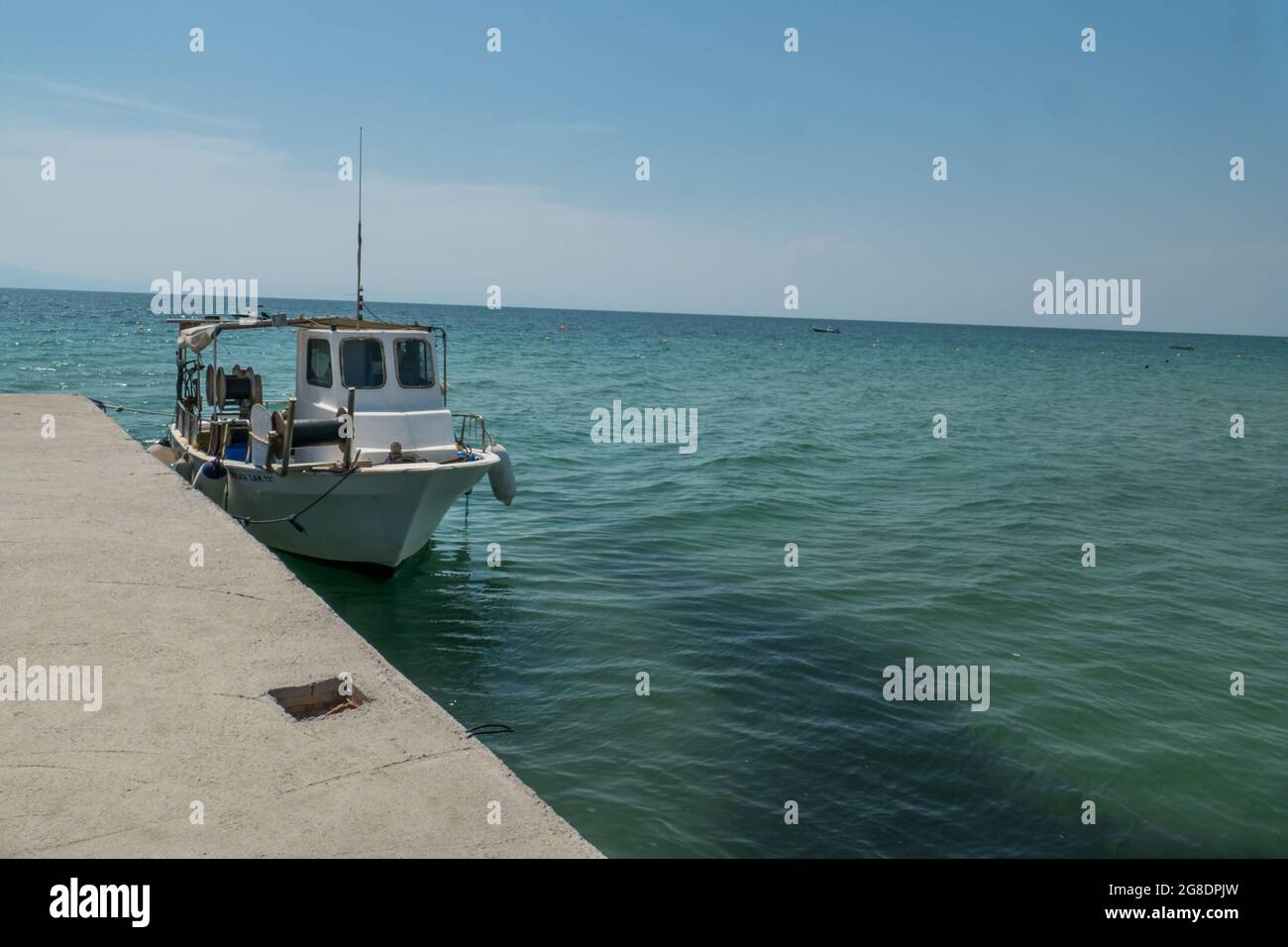 Siviri, Greece, July 10, 2021: With a peaceful atmosphere, the coastal ...