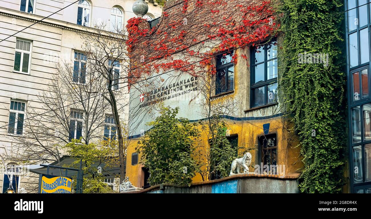 Hundertwasser Haus in Vienna, Austria.The iconic building was finished ...