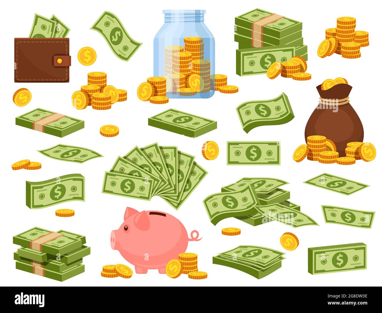 Cartoon Money Stacks