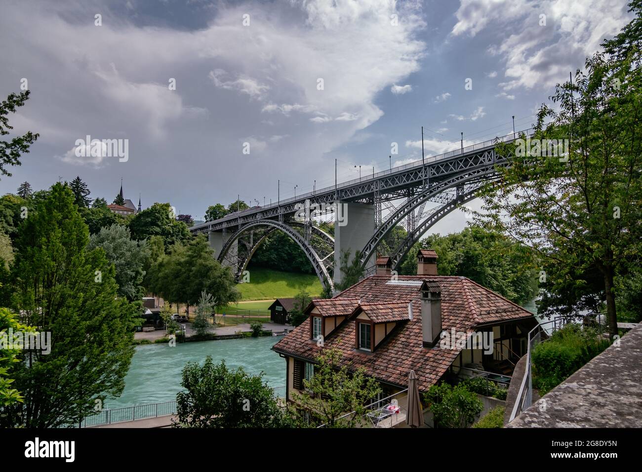 Kornhausbrucke - Beautiful Iron Arch Bridge over the Turquoise Aar ...