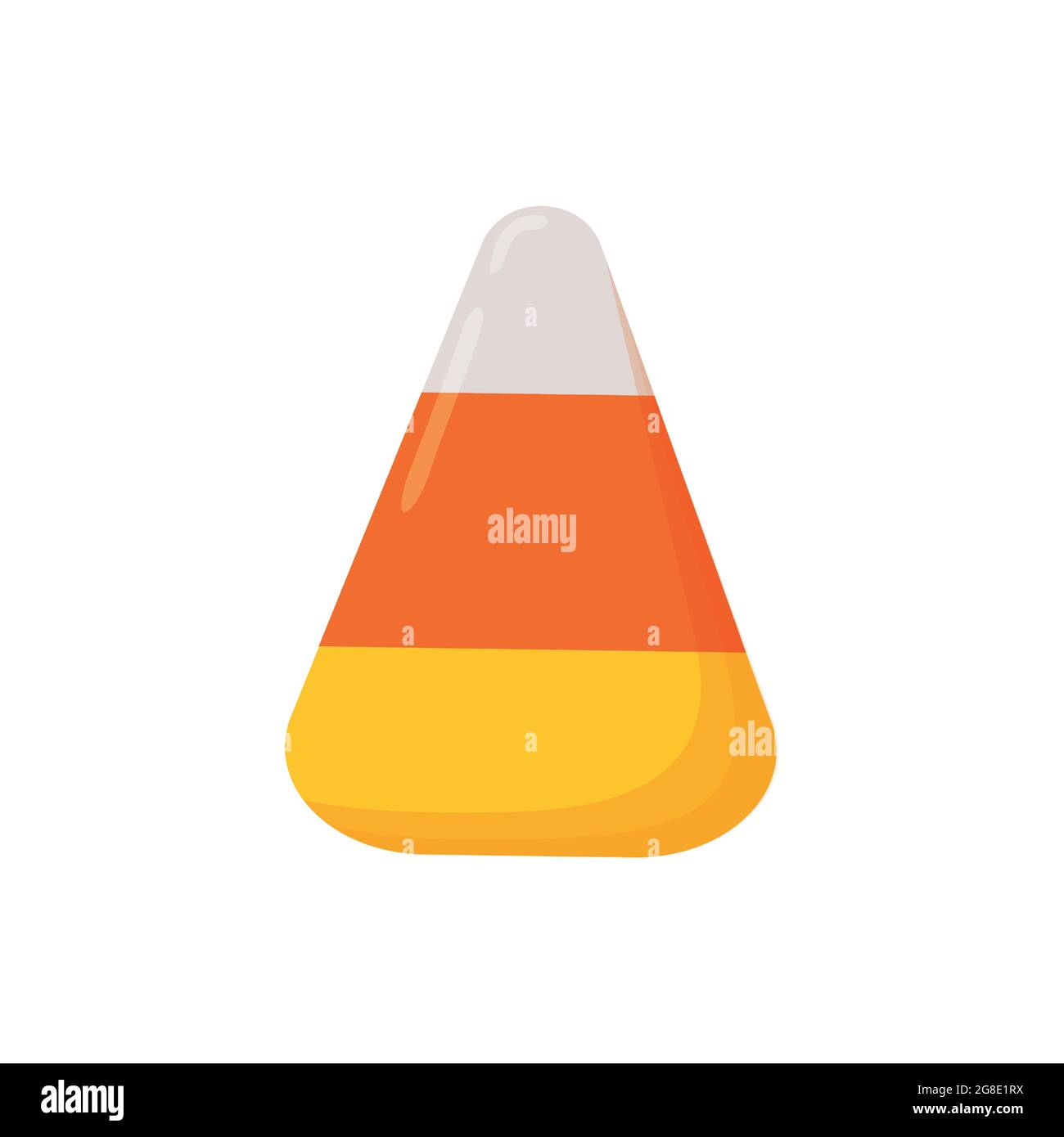 Single candy corn isolated on white background. Halloween sweet treat ...