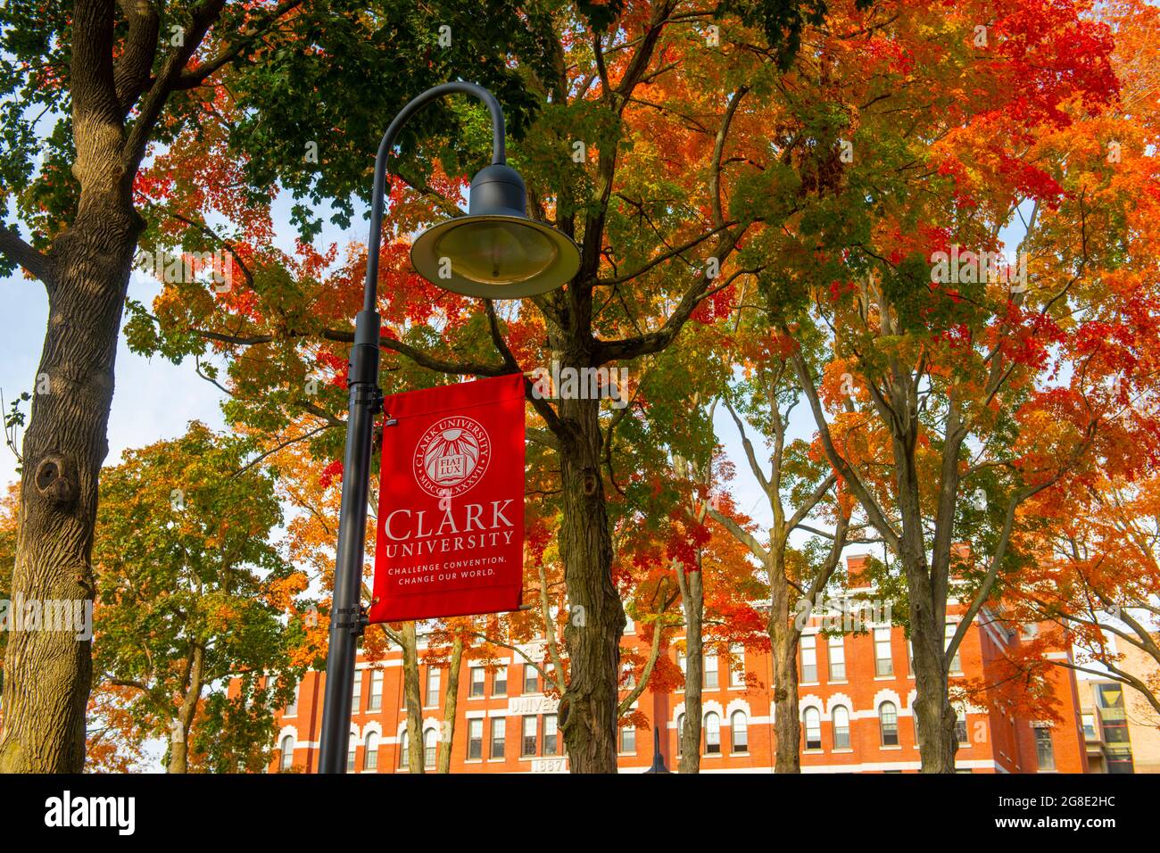 Clark University main campus in fall at 950 Main Street in Worcester ...