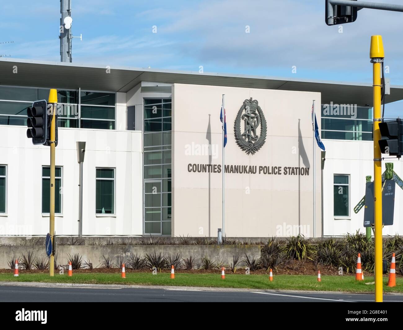 AUCKLAND, NEW ZEALAND - Jun 24, 2021: View of Counties Manukau Police ...