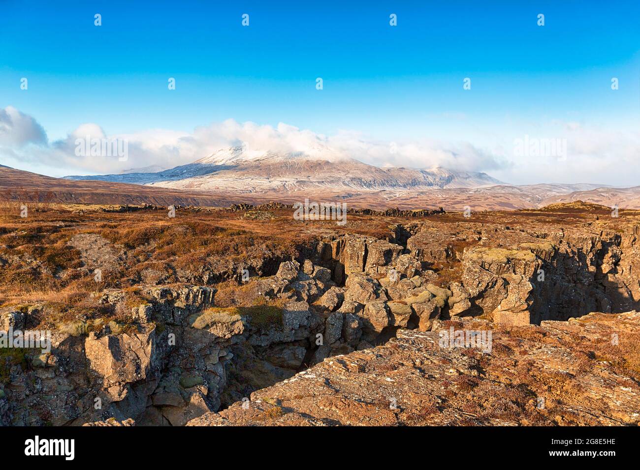 Pingvellir, Thingvellir National Park, barren volcanic landscape in ...