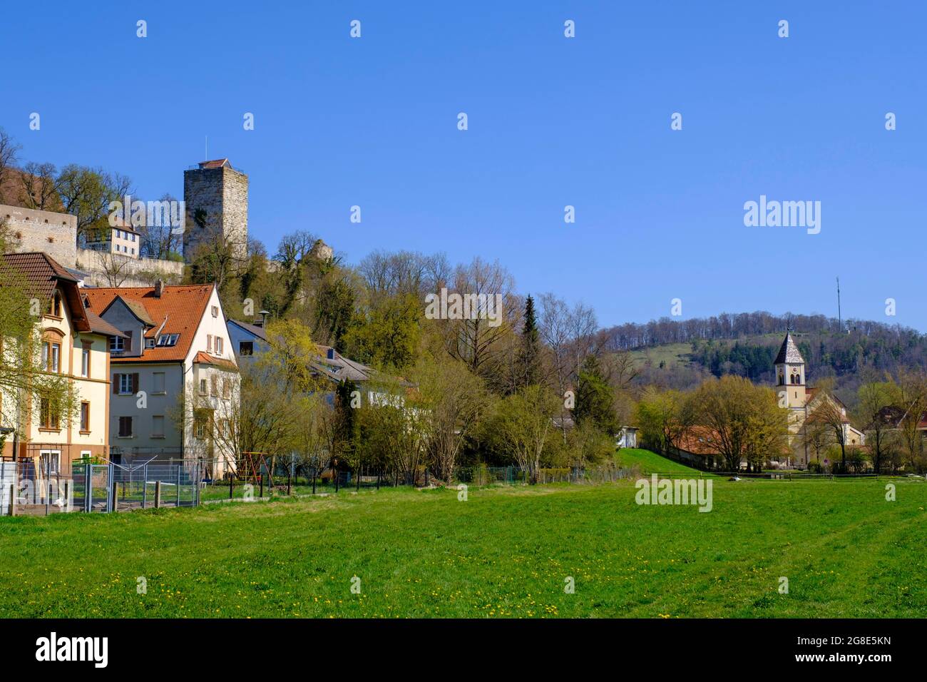 Pappenheim with Pappenheim Castle, Altmuehltal, Middle Franconia ...