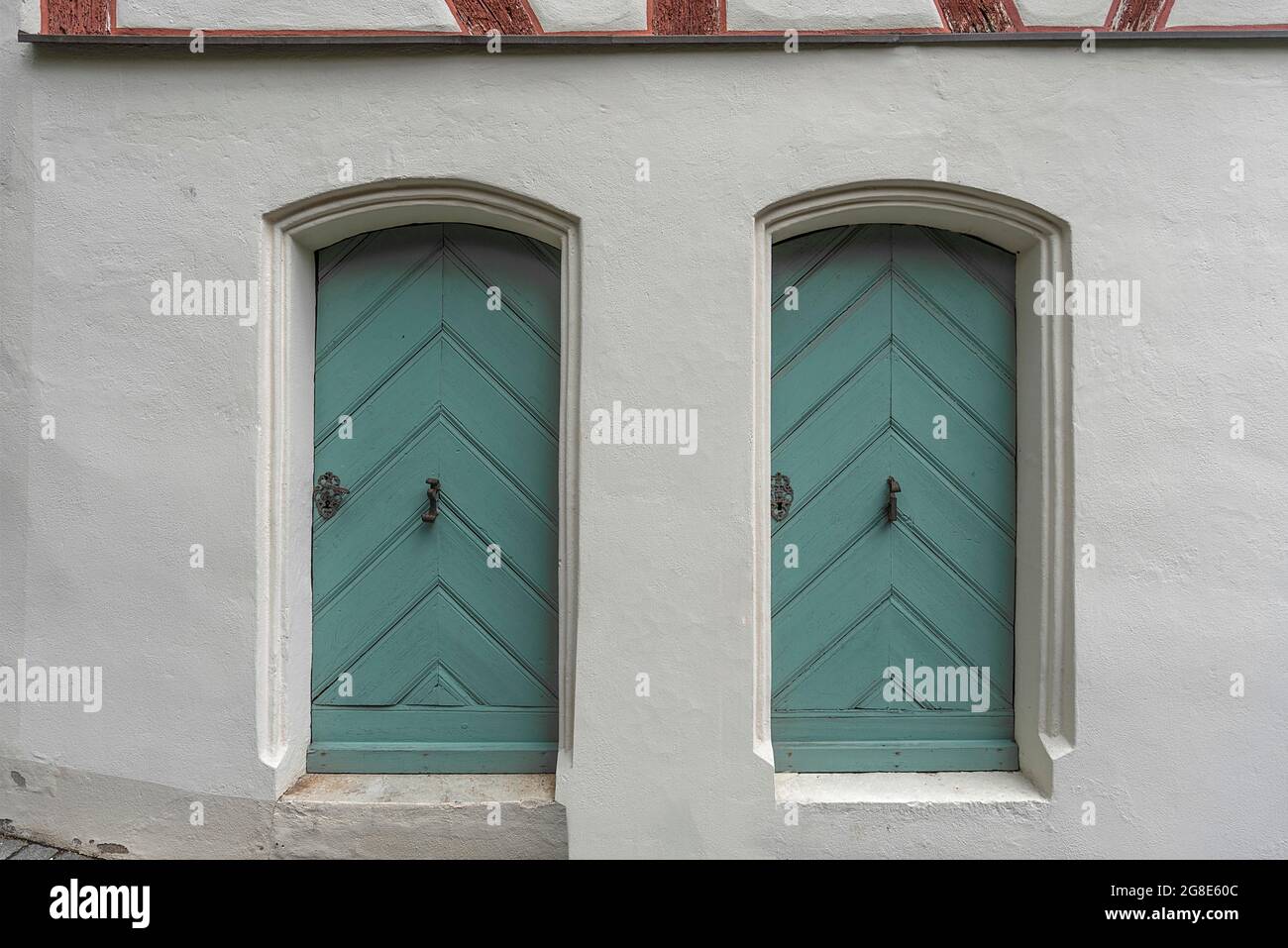 Doors of the former men's and woman's school, built in 1735, Jewish ...