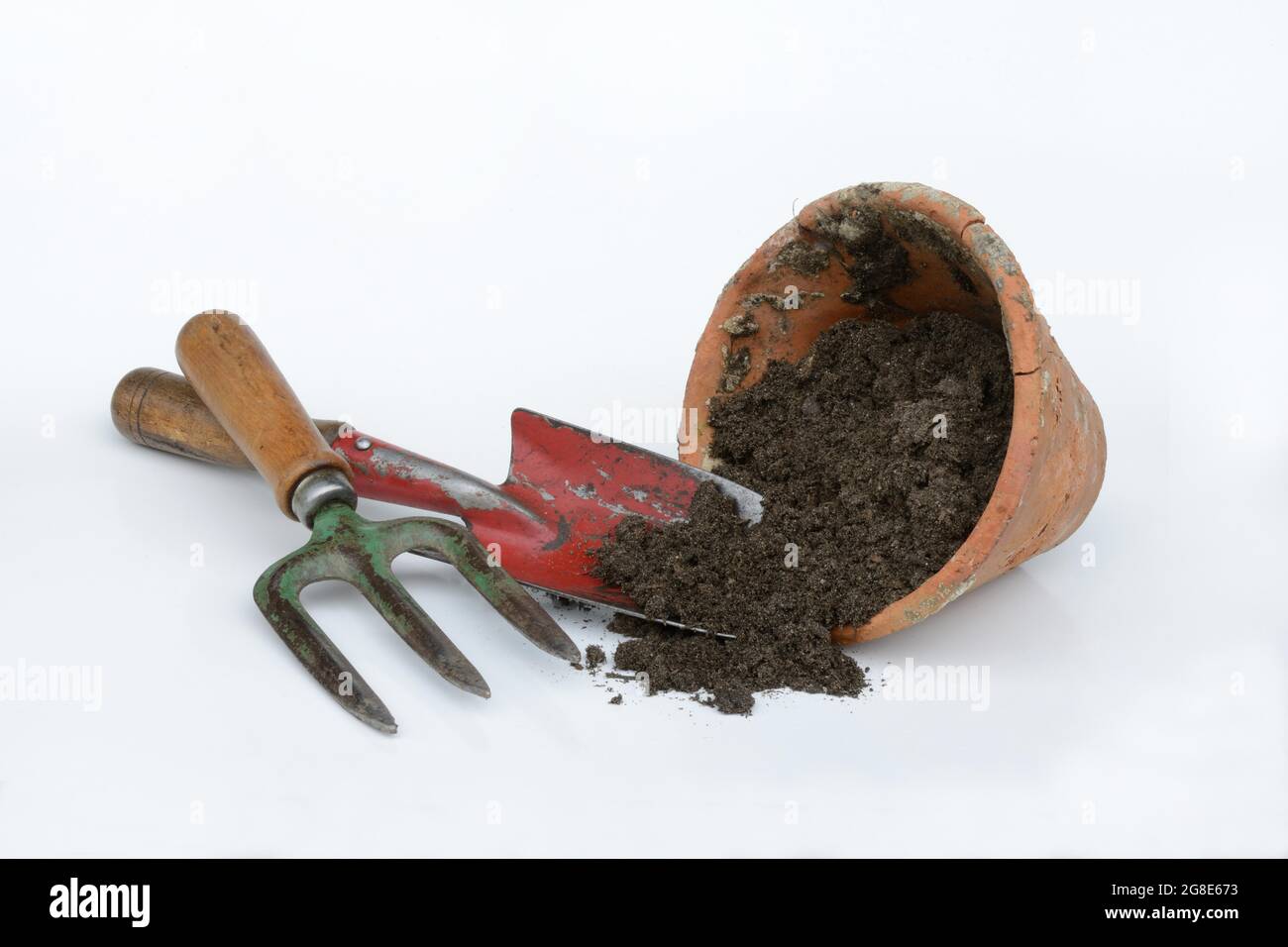 Clay pots and garden tools, Germany Stock Photo - Alamy
