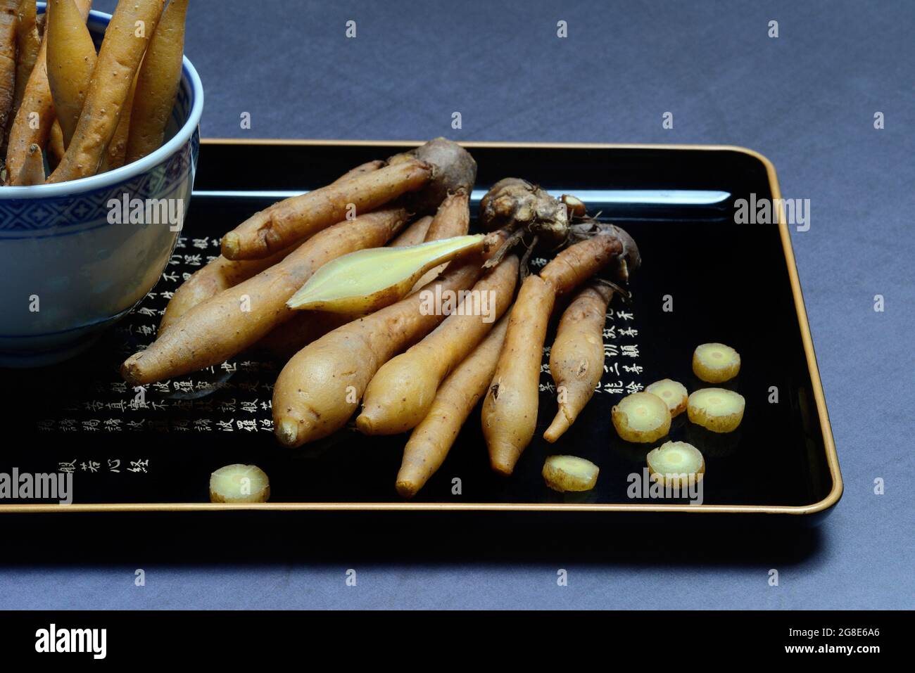 Fingerroot on tray, Boesenbergia rotunda, Chinese ginger, Germany Stock ...