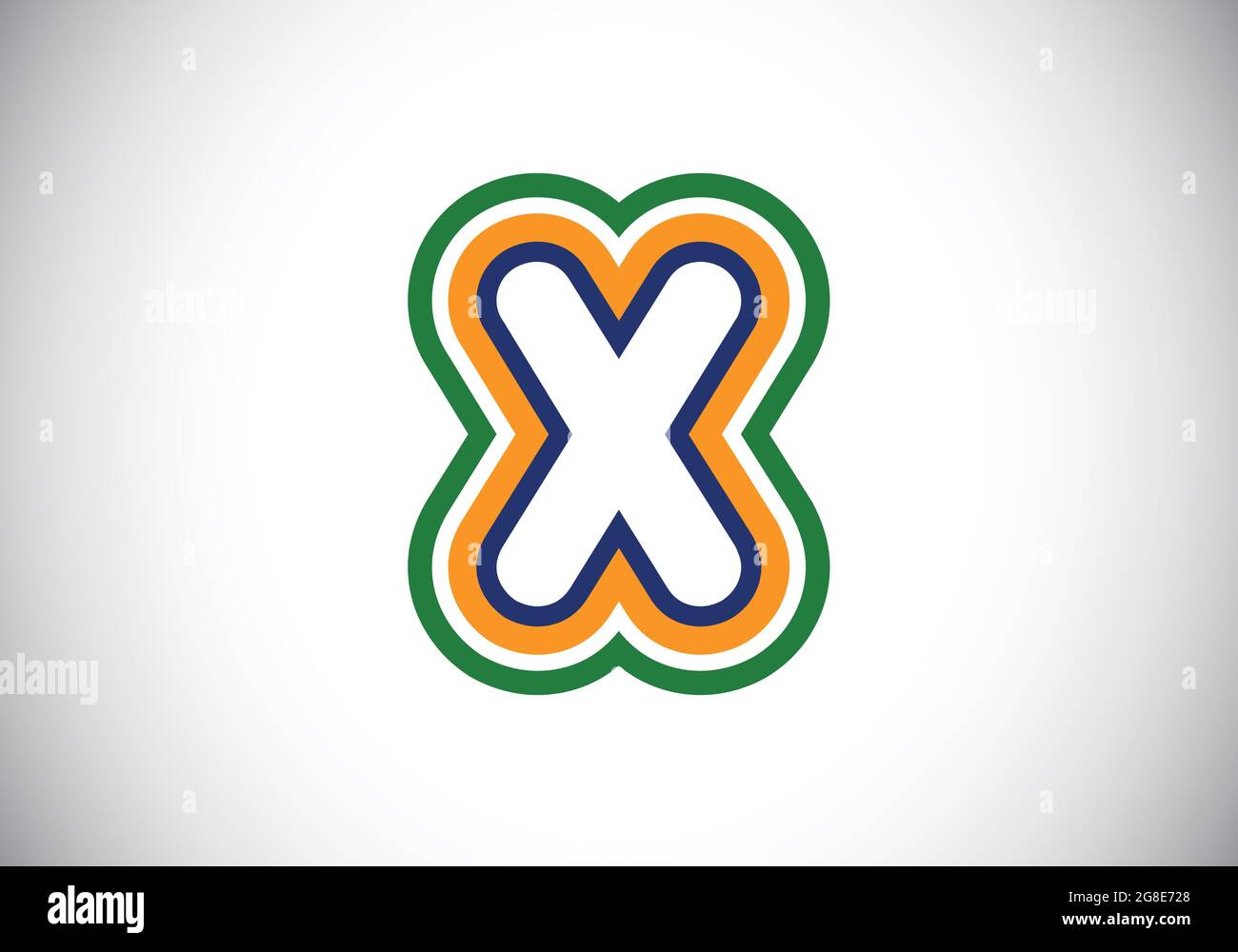 Colorful Initial X monogram letter alphabet. Children's cute alphabet ...