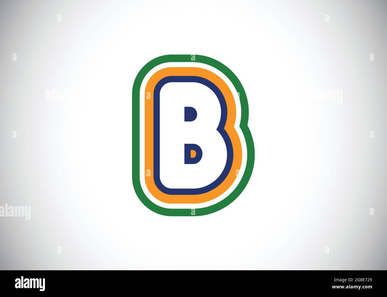 Colorful Initial B monogram letter alphabet. Children's cute alphabet ...