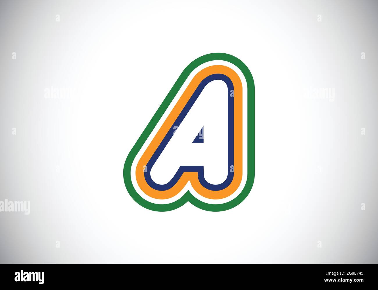 Colorful Initial A monogram letter alphabet. Children's cute alphabet ...