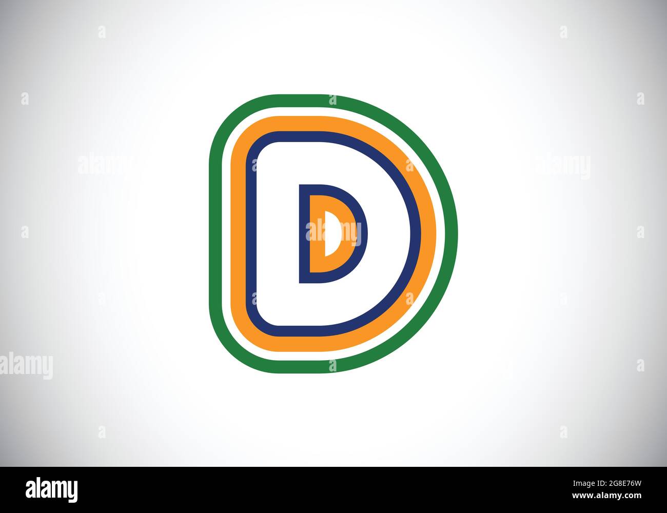 Colorful Initial D monogram letter alphabet. Children's cute alphabet ...