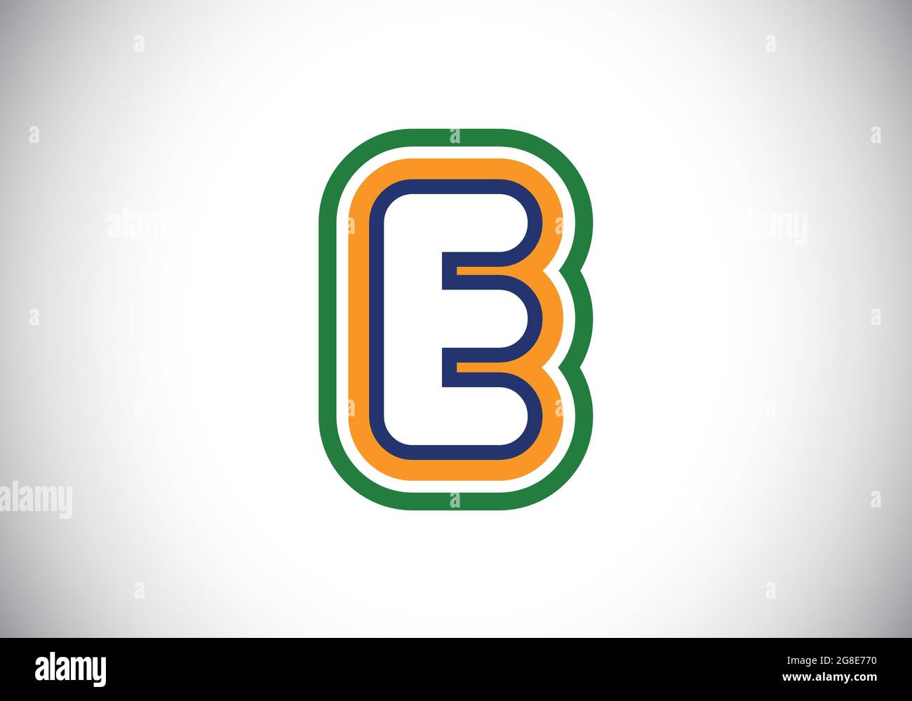 Colorful Initial E monogram letter alphabet. Children's cute alphabet ...