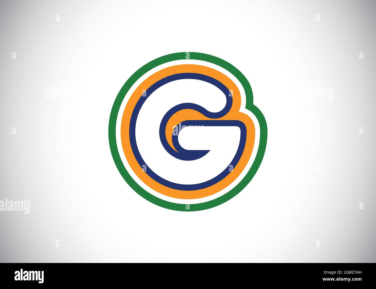 Colorful Initial G monogram letter alphabet. Children's cute alphabet ...