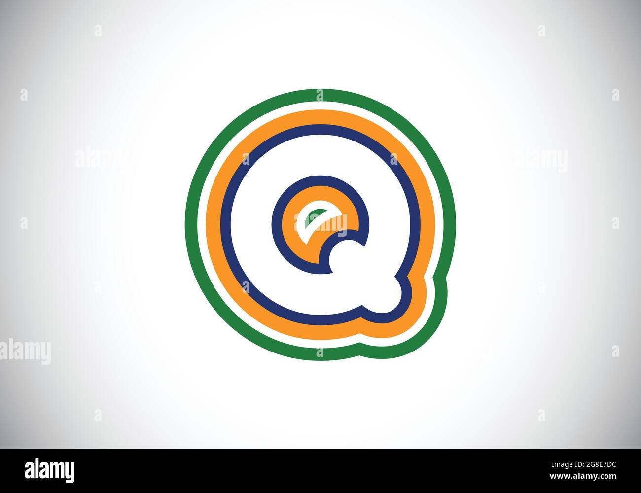 Colorful Initial Q monogram letter alphabet. Children's cute alphabet ...