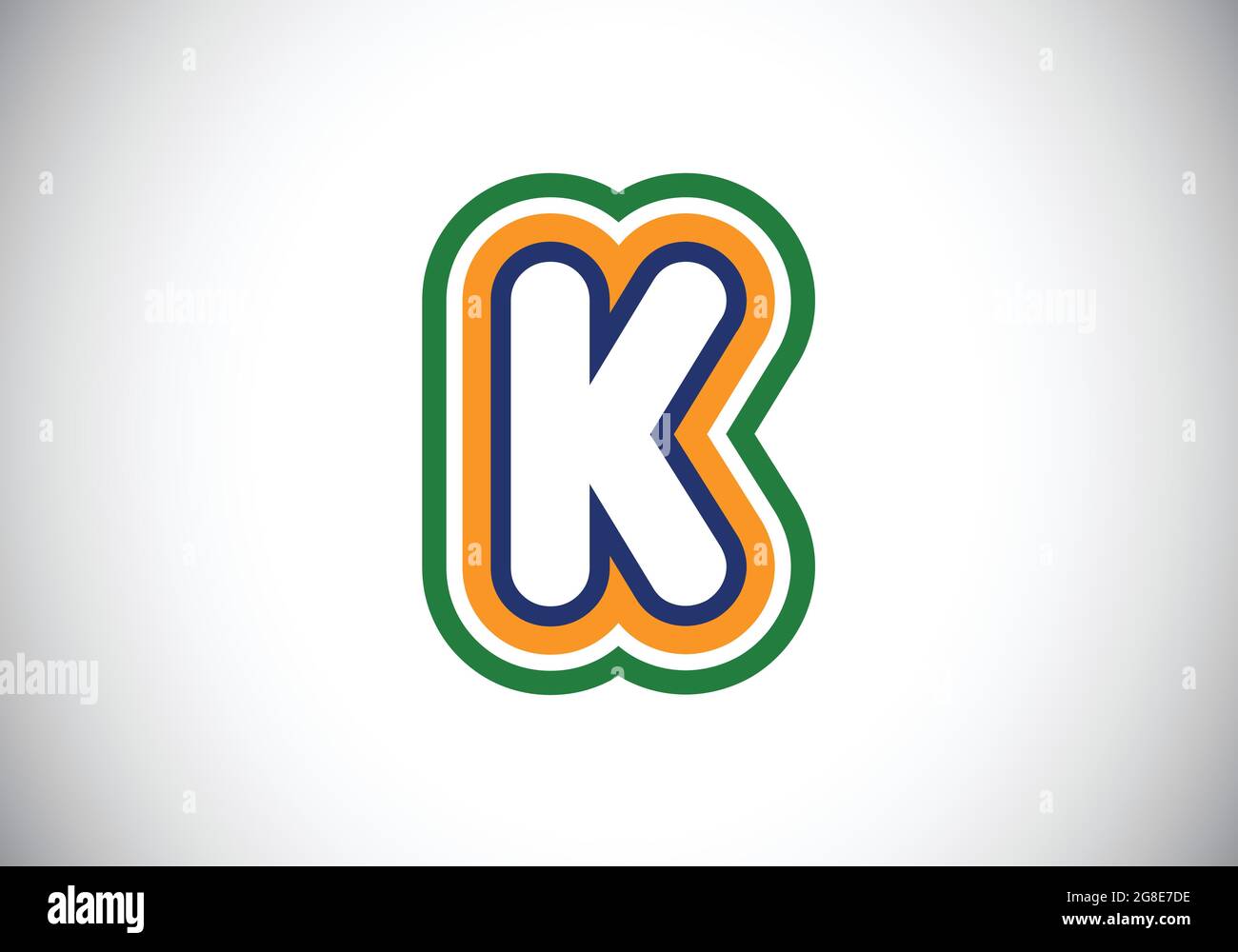 Colorful Initial K monogram letter alphabet. Children's cute alphabet ...