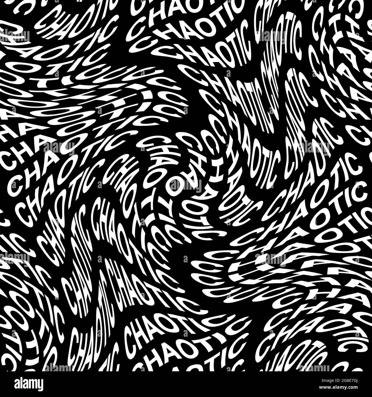 CHAOTIC word warped, distorted, repeated, and arranged into seamless ...