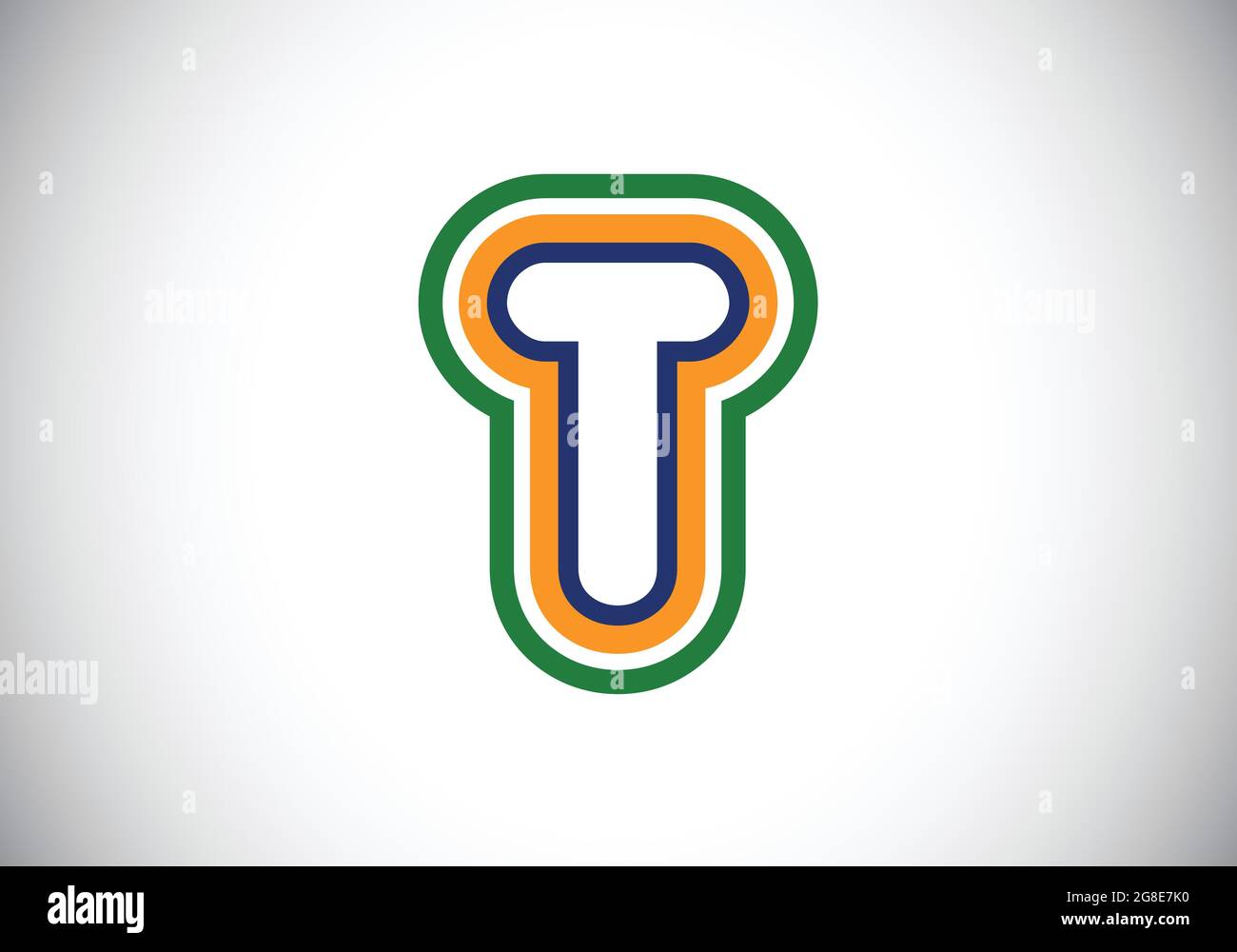 Colorful Initial T monogram letter alphabet. Children's cute alphabet ...