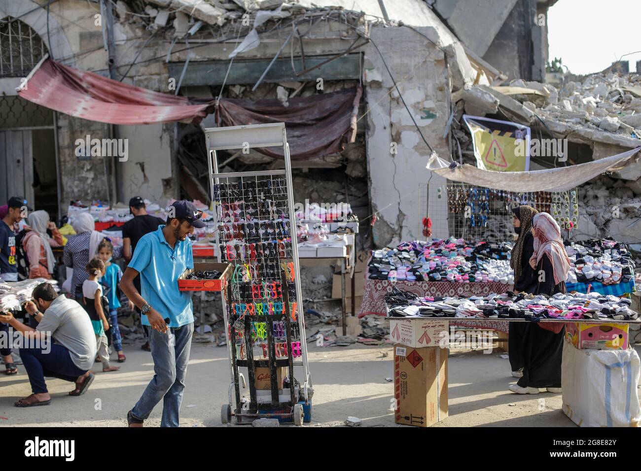 July 19, 2021, Gaza City, The Gaza Strip, Palestine: Palestinian street ...