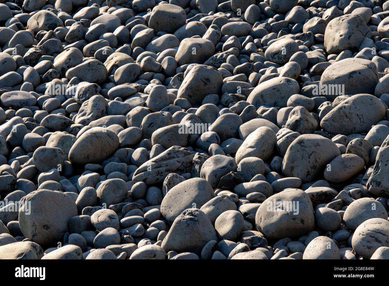 Rounded stones on the beach, Kalfshamarsvik, Skagi Peninsula, Iceland ...