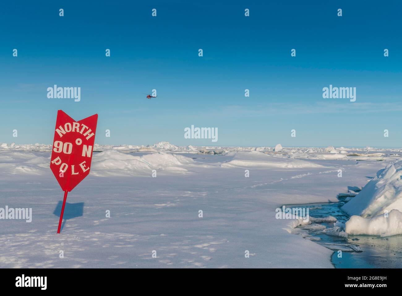 Sign of the North Pole on the Nort Pole, Arctic Stock Photo - Alamy