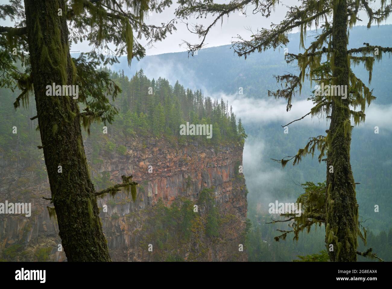 Wells Gray Park Mist Canada. Cliffs and forests in Canada’s Wells Gray ...