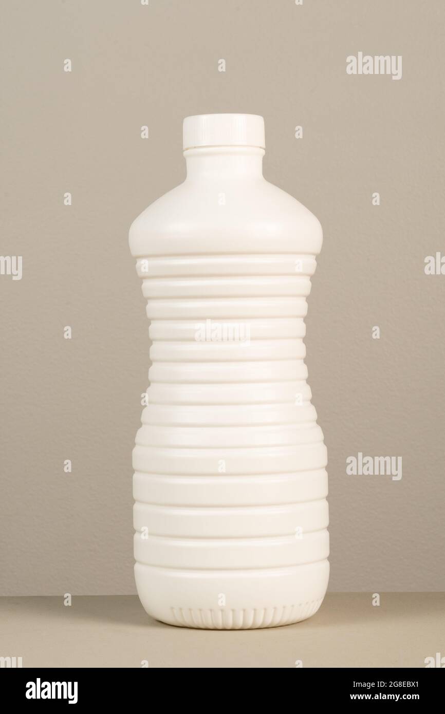 cleaning product plastic packaging on neutral gray background Stock ...