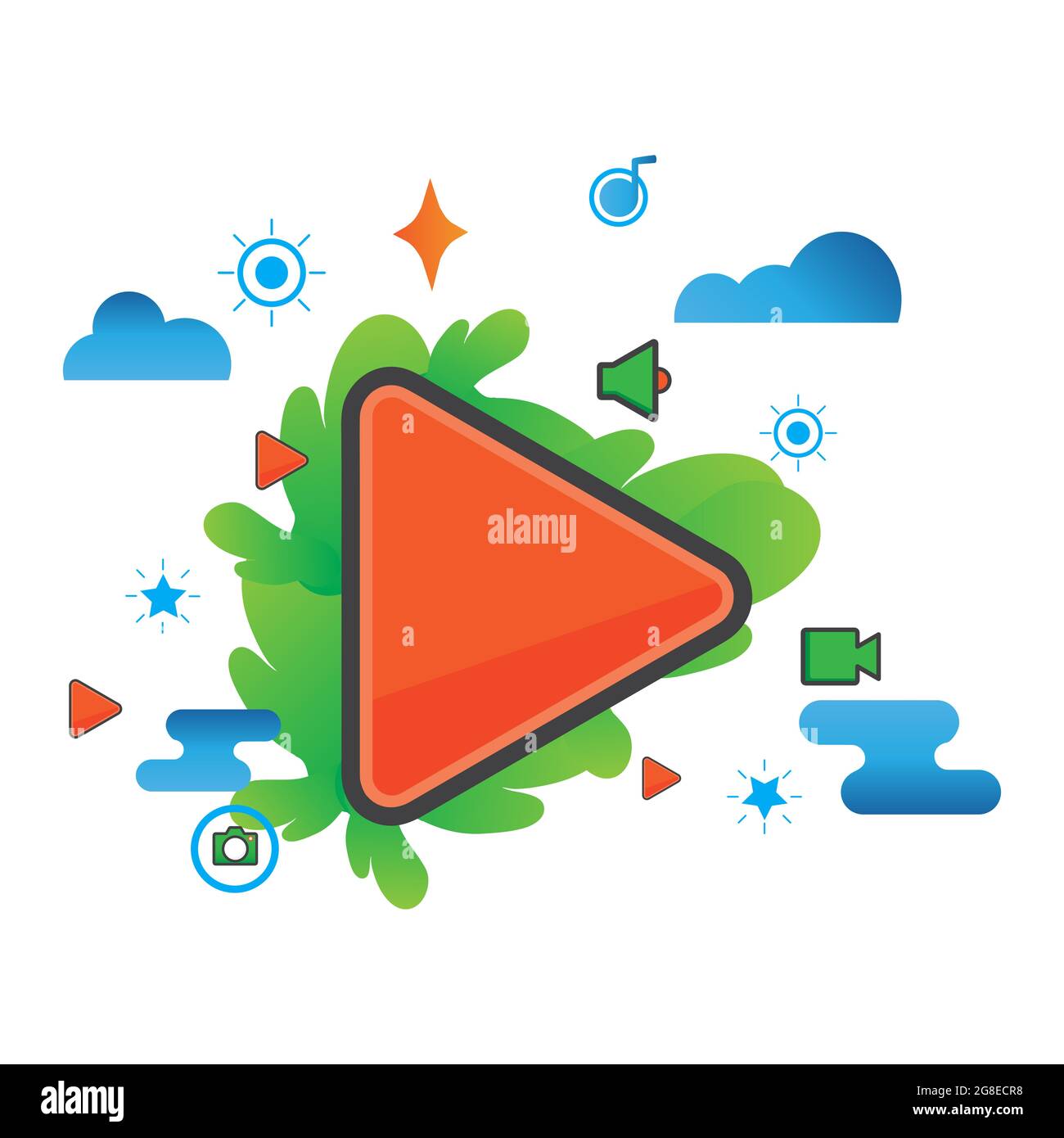 play button illustration. Flat vector icon. can use for, icon design ...