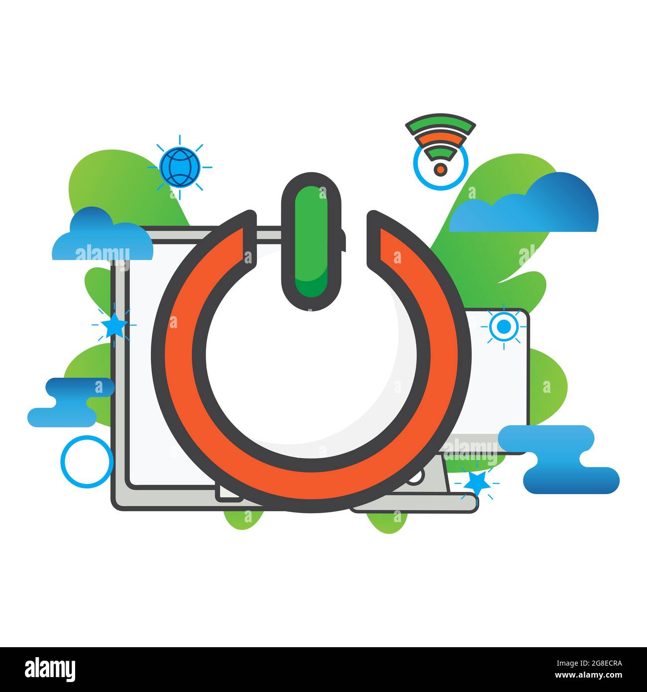 power illustration. Flat vector icon. can use for, icon design element ...