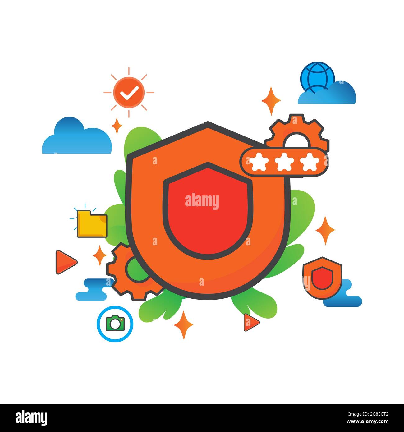 shield protection illustration. Flat vector icon. can use for, icon ...
