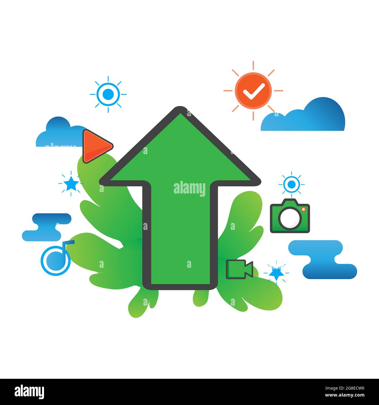 upload illustration. Flat vector icon. can use for, icon design element ...