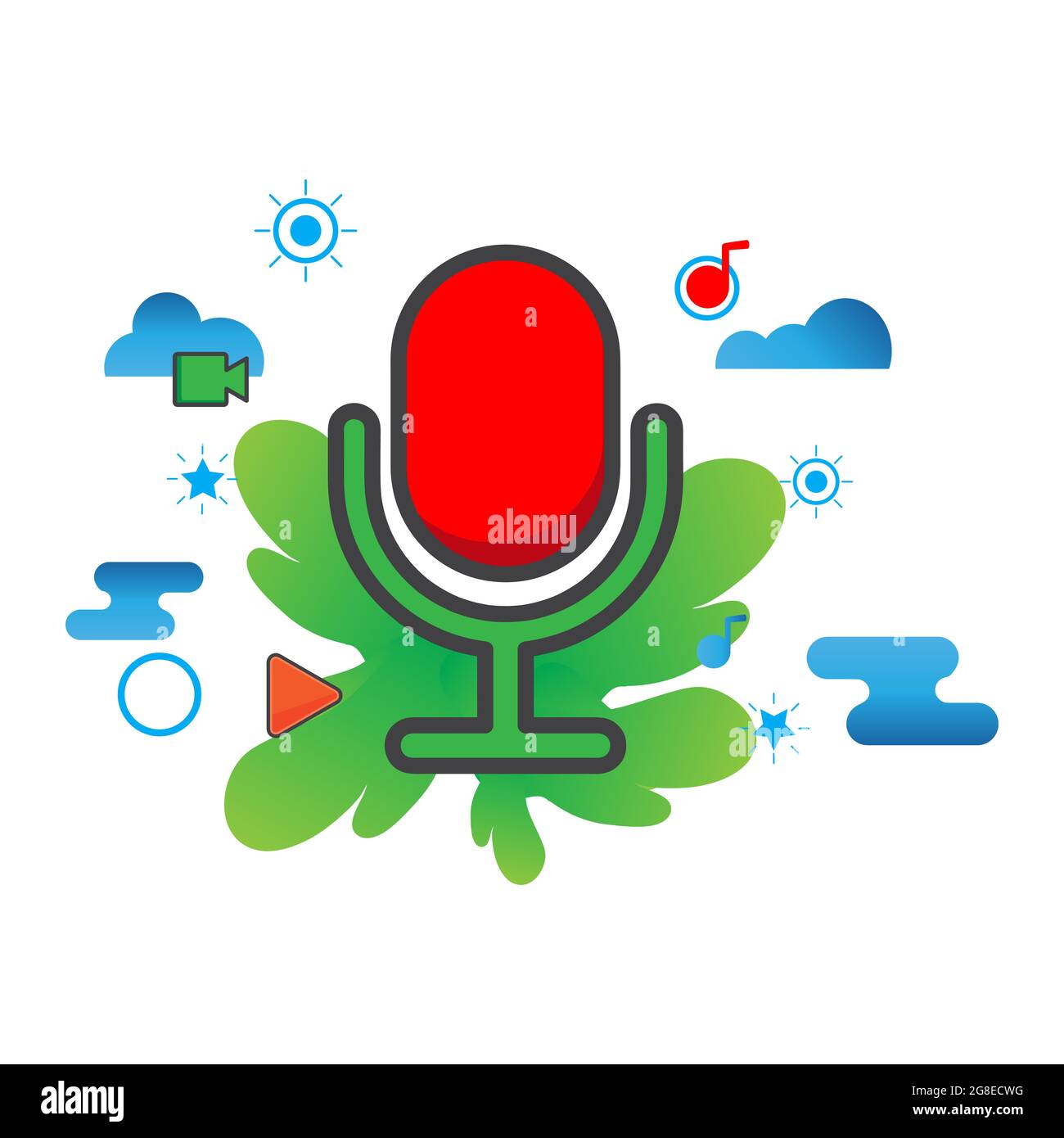 voice recorder illustration. Flat vector icon. can use for, icon design ...