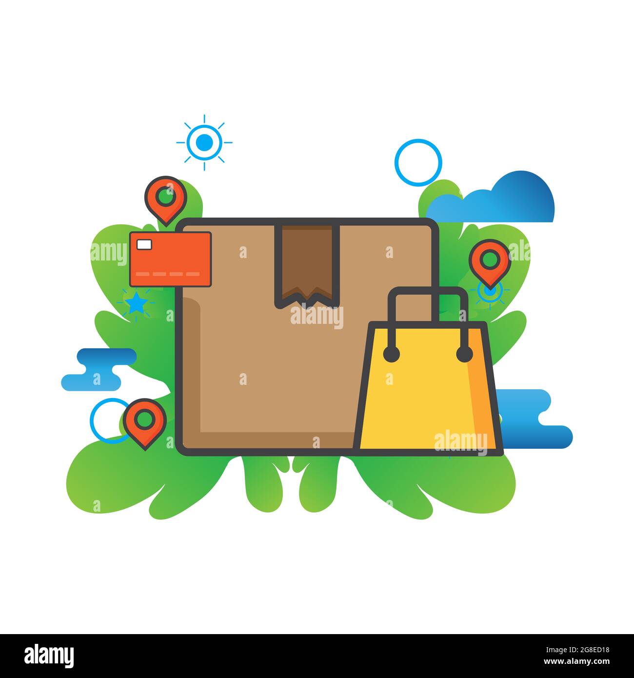 cardboard illustration. Flat vector icon. can use for, icon design ...