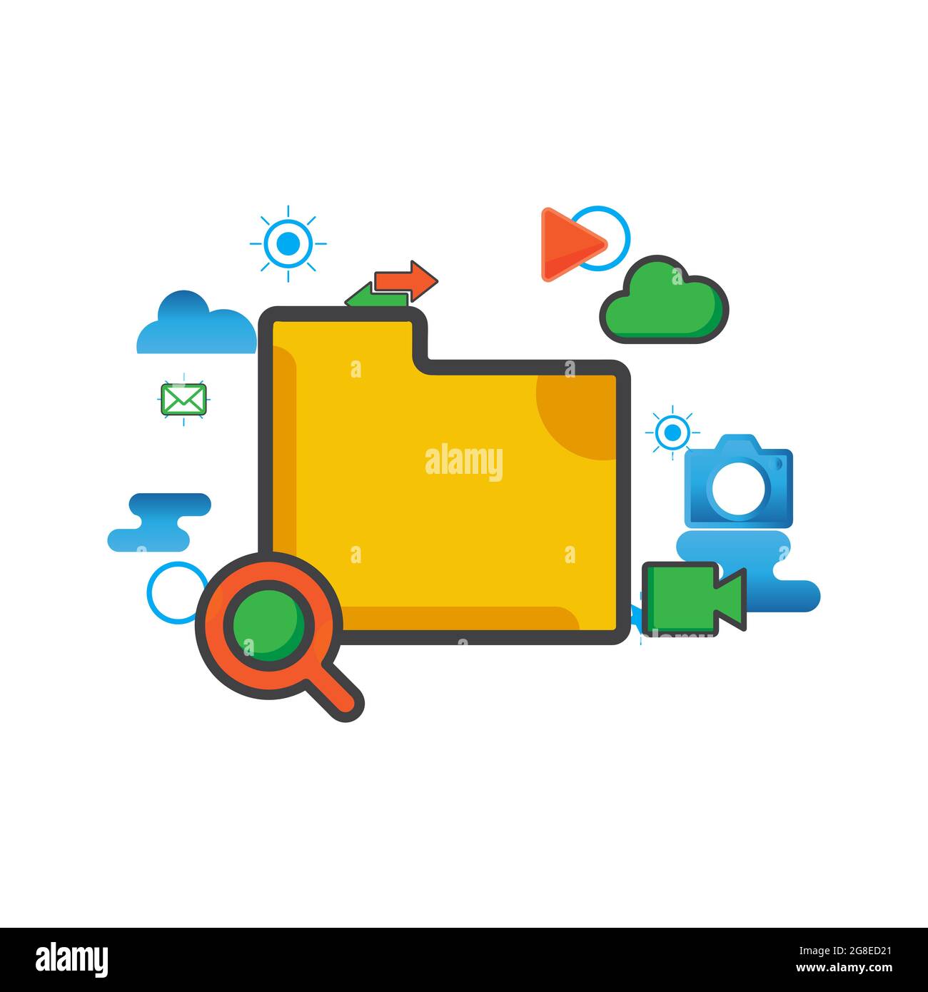 file folder illustration. Flat vector icon. can use for, icon design element,ui, web, app Stock ...