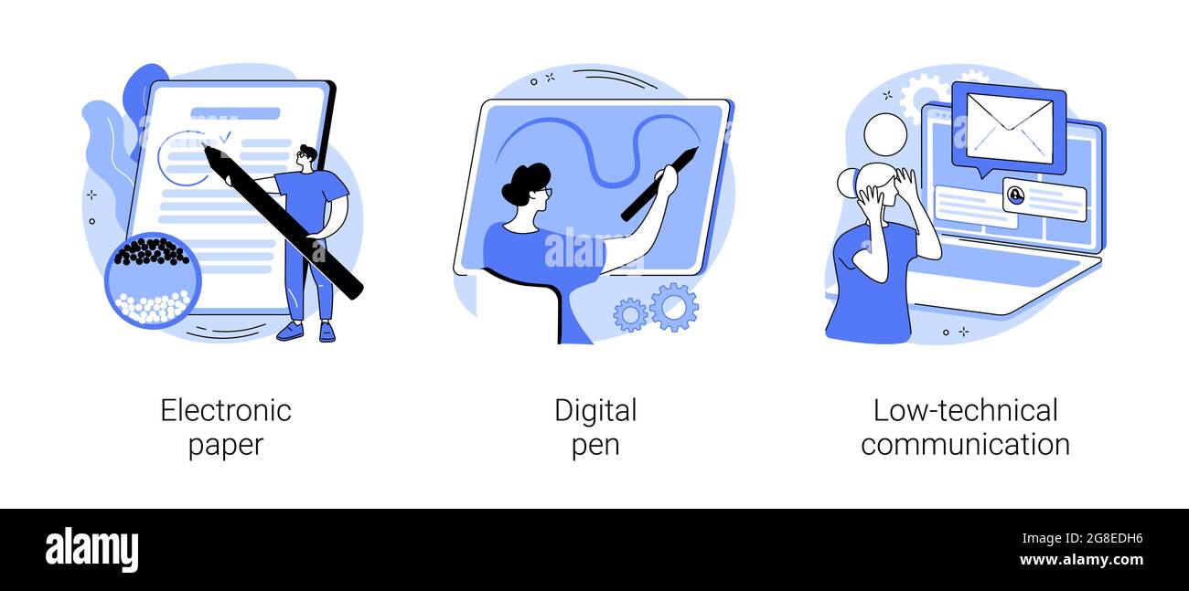 Using technology abstract concept vector illustrations Stock Vector ...