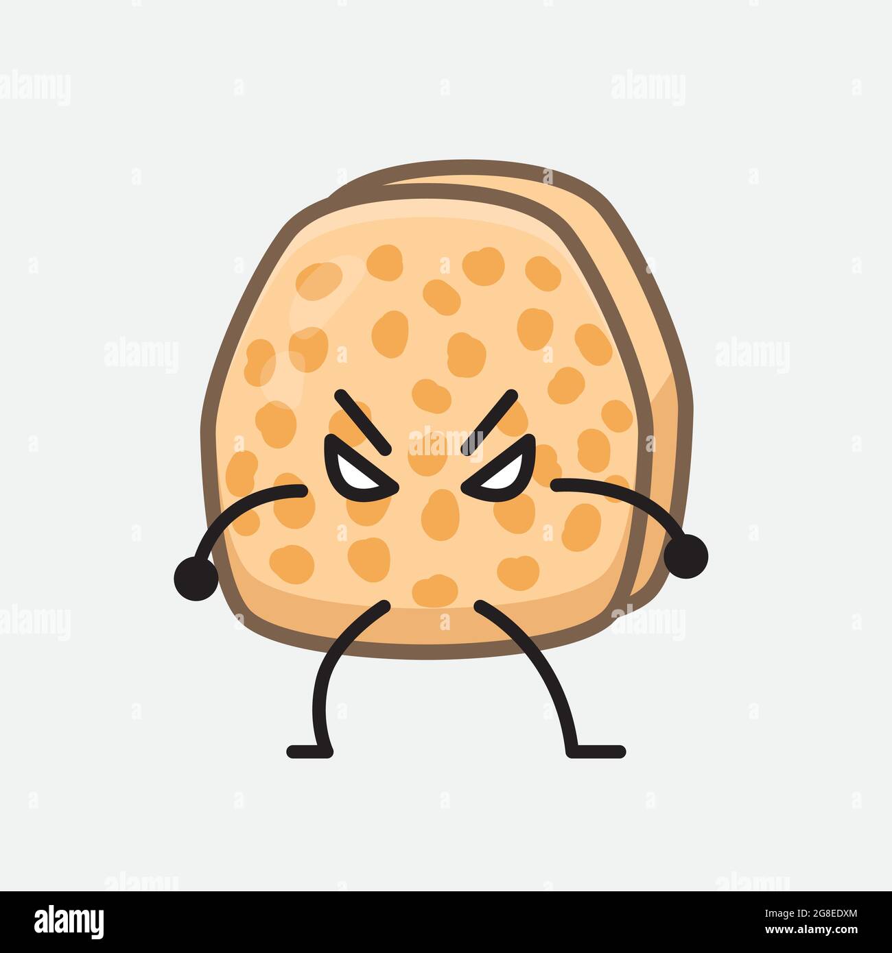 Vector Illustration of Soybean Tempeh Character with cute face and ...
