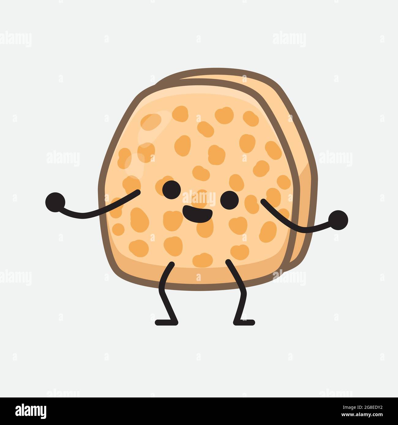 Vector Illustration of Soybean Tempeh Character with cute face and ...
