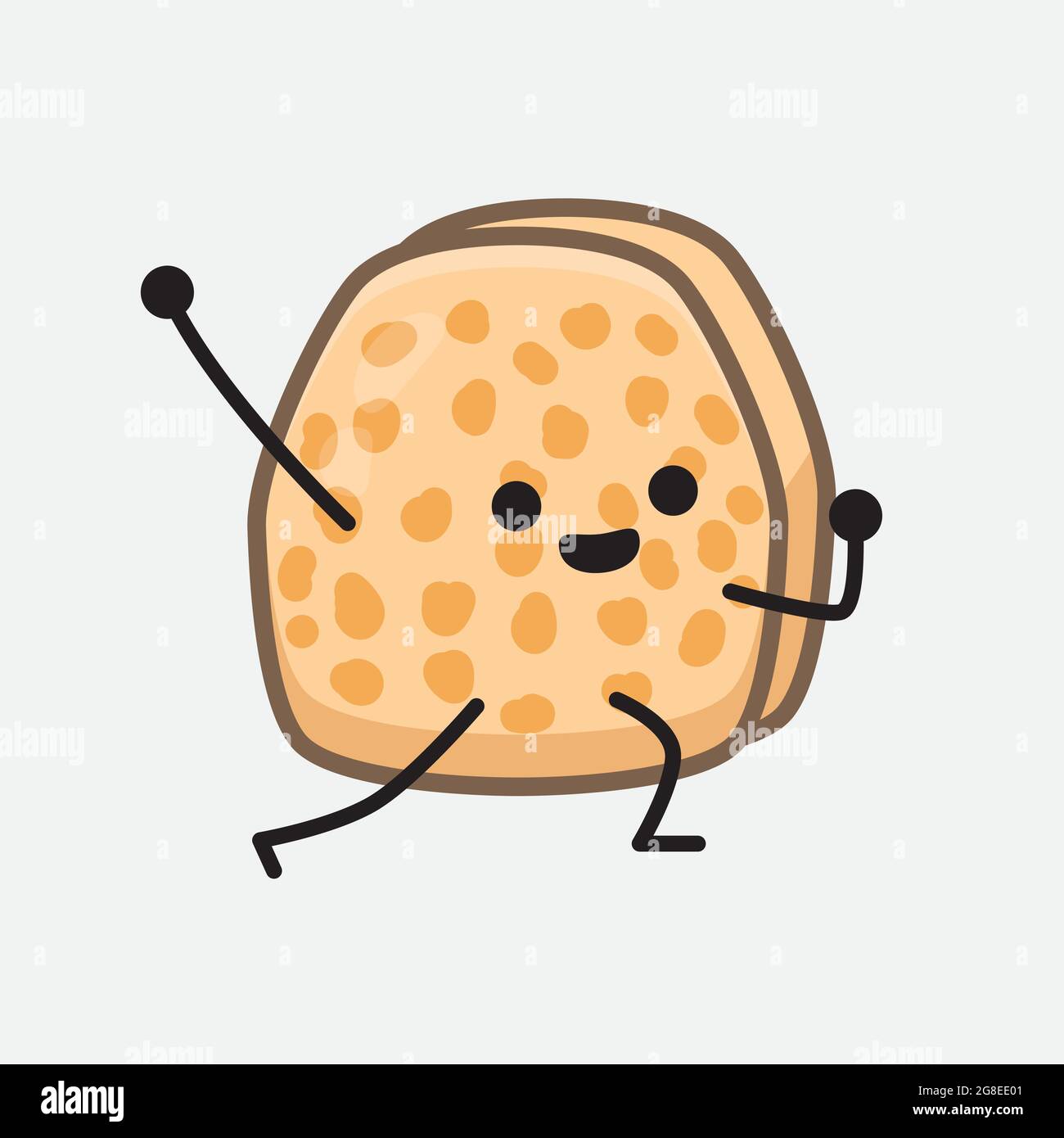 Vector Illustration of Soybean Tempeh Character with cute face and ...
