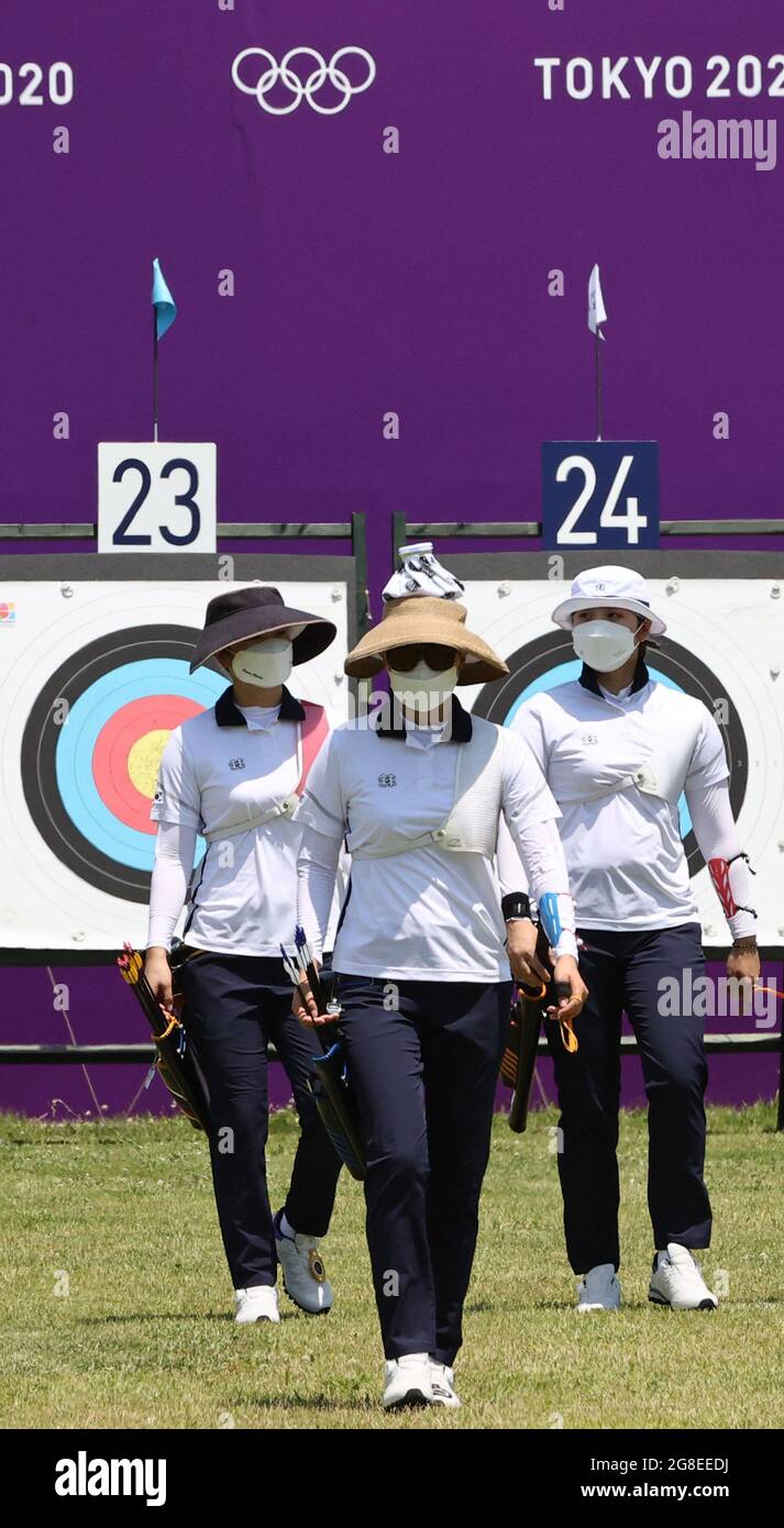 20th July, 2021. S. Korean archers for Summer Olympics South Korean ...