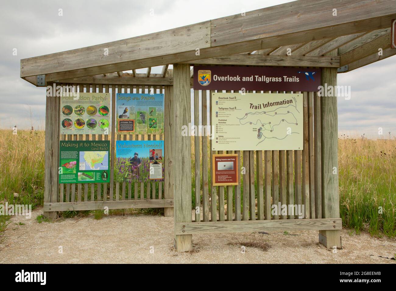 Tallgrass Trail kiosk, Neal Smith National Wildlife Refuge, Iowa Stock ...