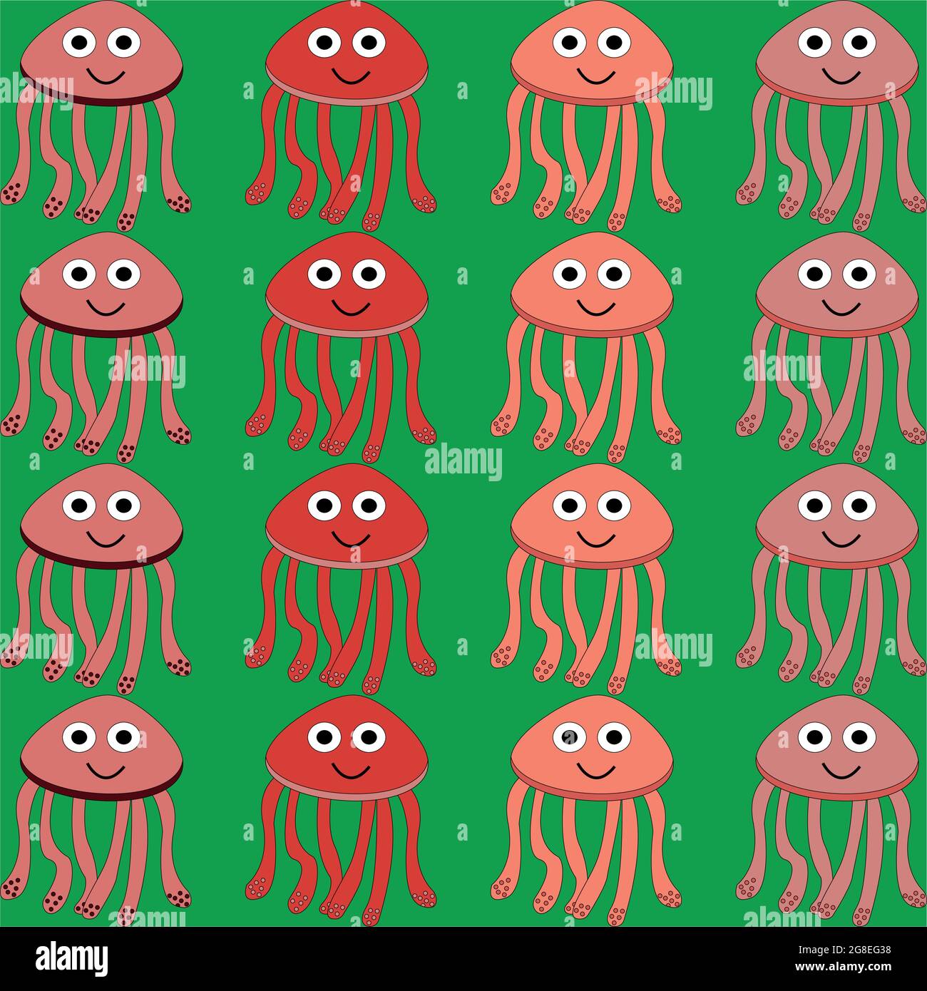 Seamless pattern with painted colorful jellyfish. Can be used for ...