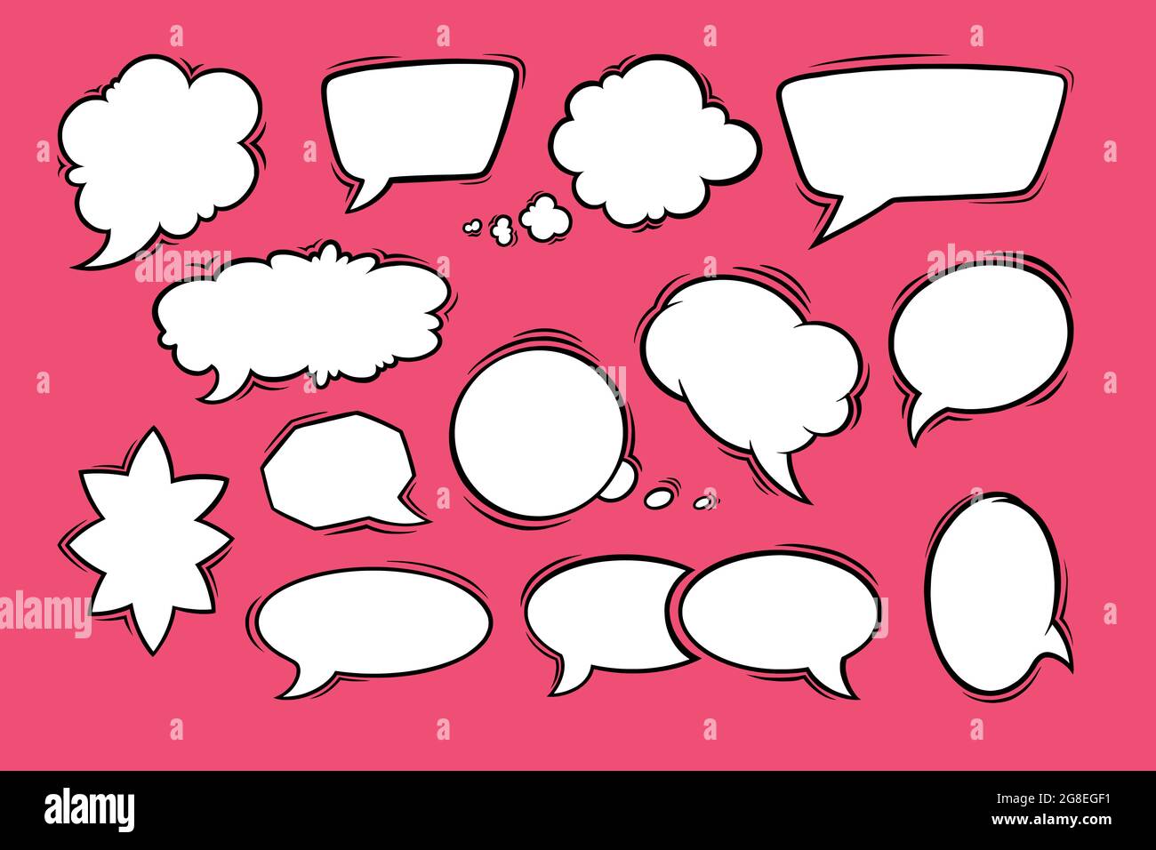Speech bubbles in oval, rectangular, heart and star shapes. Vintage ...
