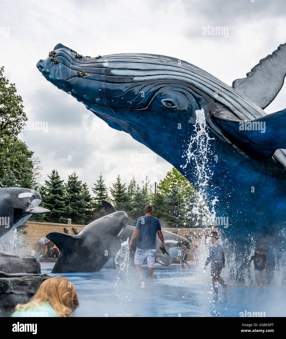 Omaha, Nebraska, USA: 6-2021: Scott Alaskan Adventure splash pad with ...