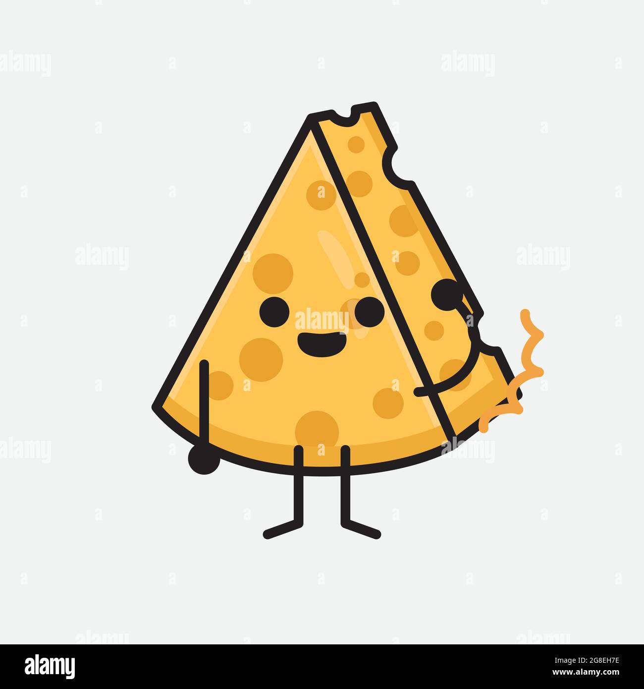Vector Illustration of Cheese Character with cute face and simple body ...